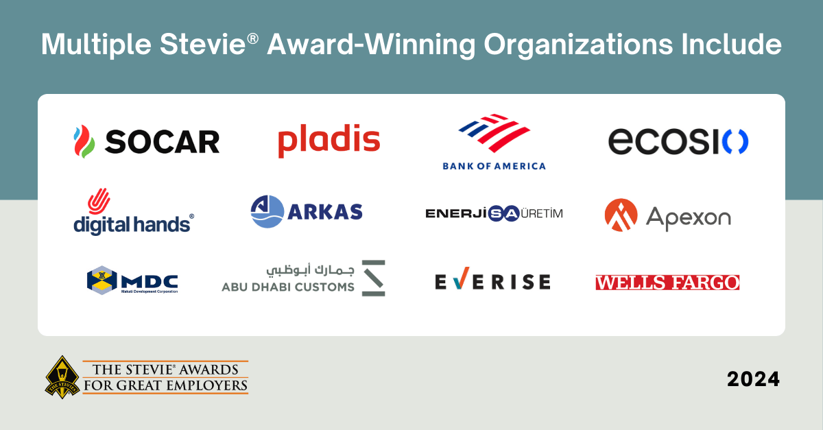 Winners in 2024 Stevie® Awards for Great Employers Announced